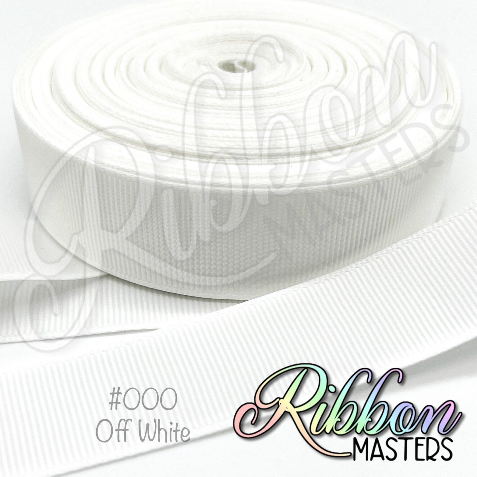 #000 Off White Solid Color Grosgrain Ribbon | Ribbon Masters